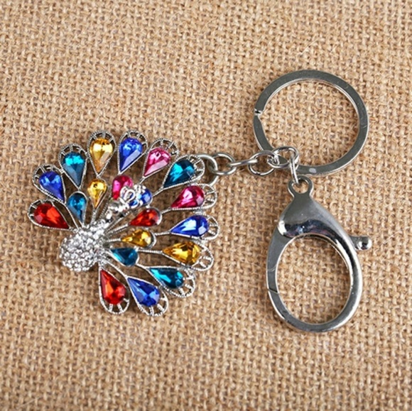 Accessories | Peacock Keychain Gold Or Silver | Poshmark